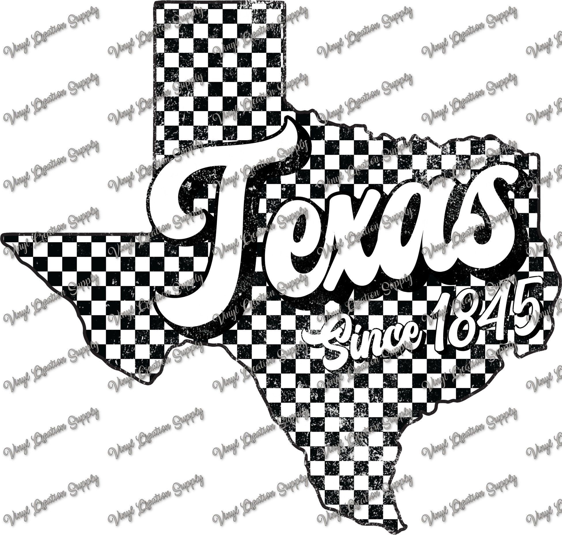 Checkered Texas Since 1845 Grunge – VCS' DIY Shirts & More