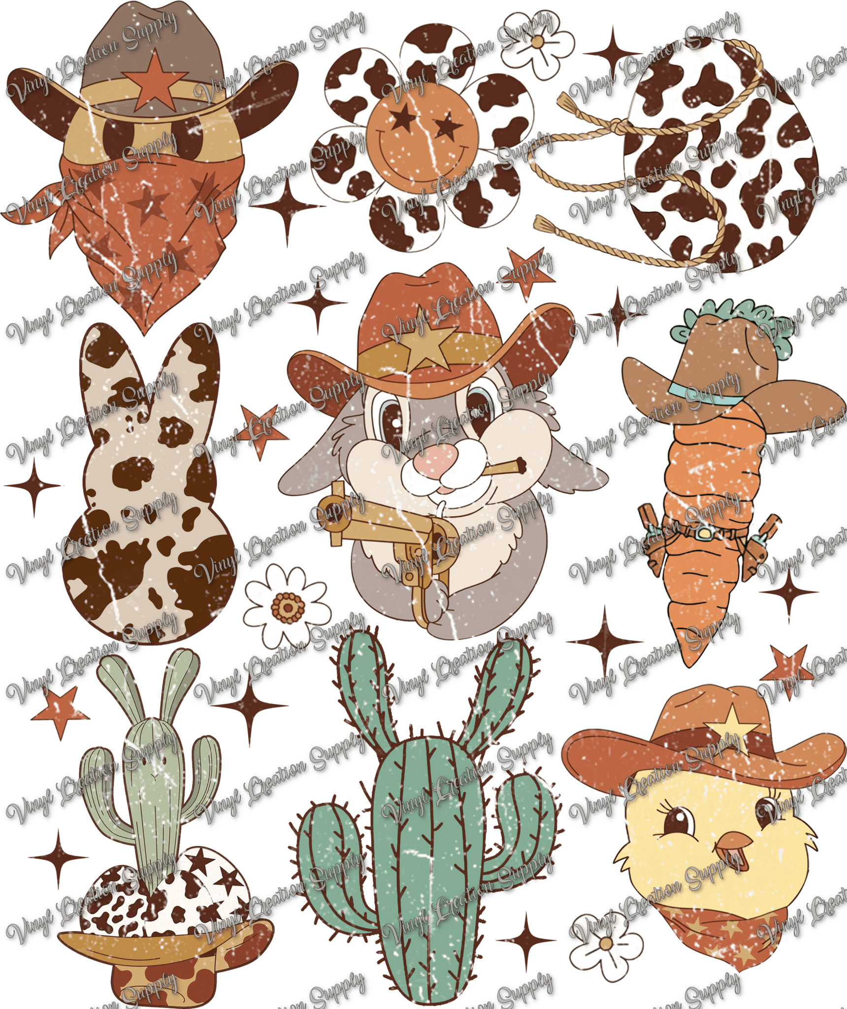 Cowboy Easter Collage – VCS' DIY Shirts & More