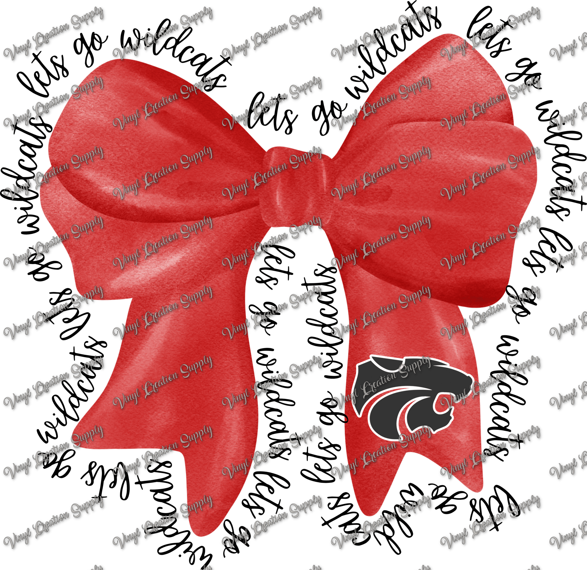 Splendora Wildcats Bow Black Text – VCS' DIY Shirts & More