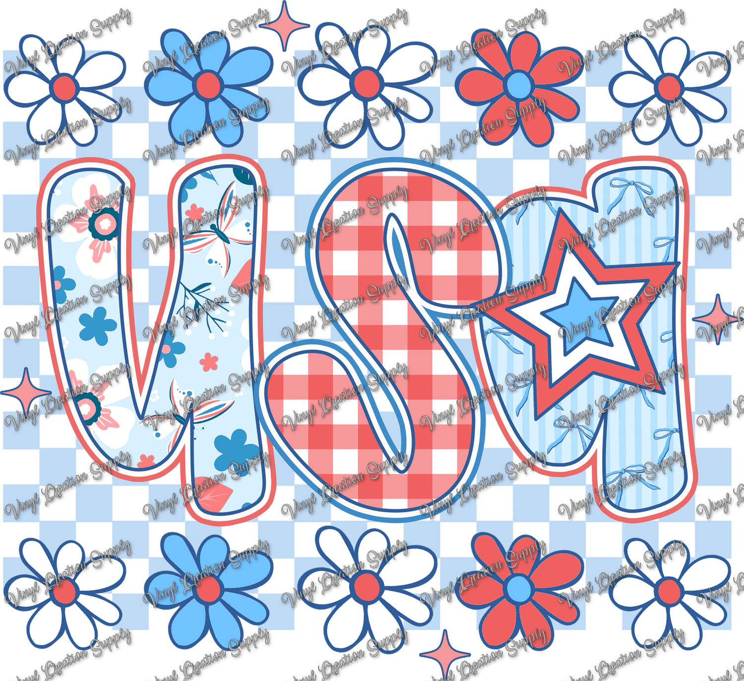 USA Preppy Checkered – VCS' DIY Shirts & More
