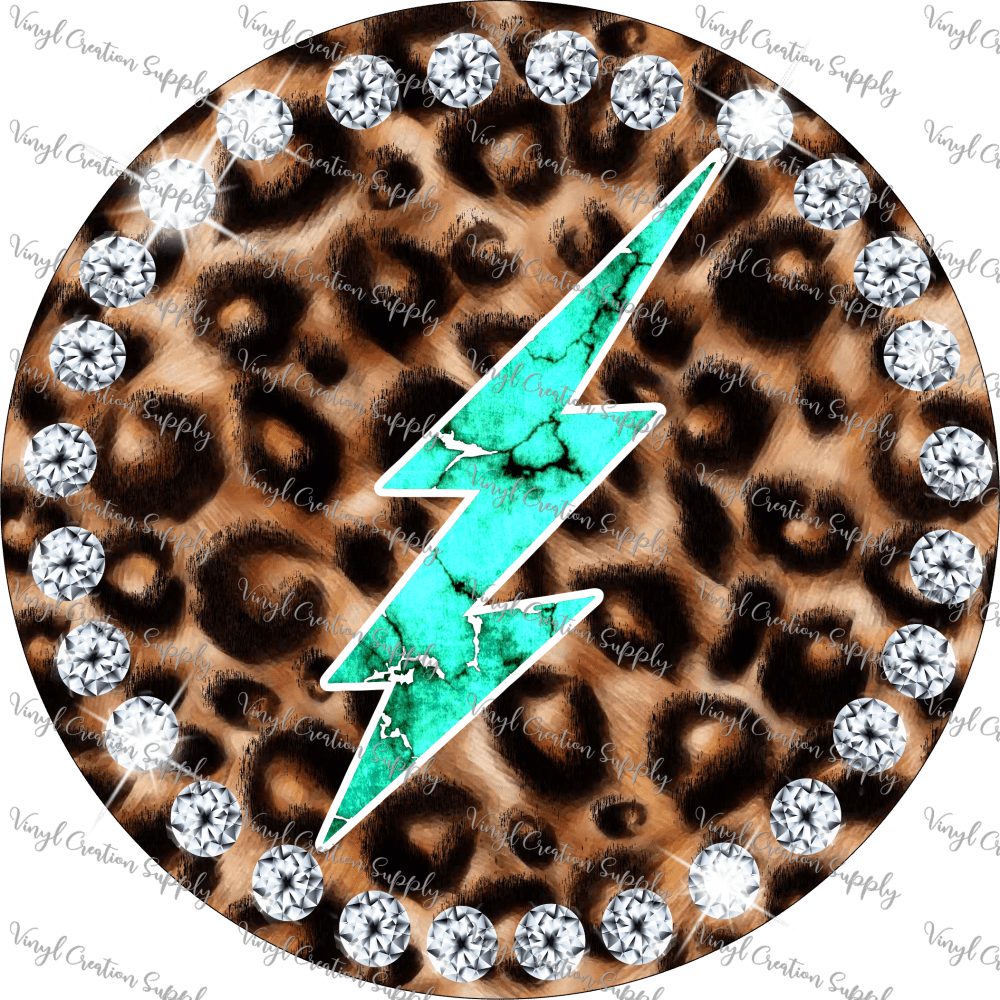 Leopard Circle Turquoise Lightning Bolt – VCS' DIY Shirts & More