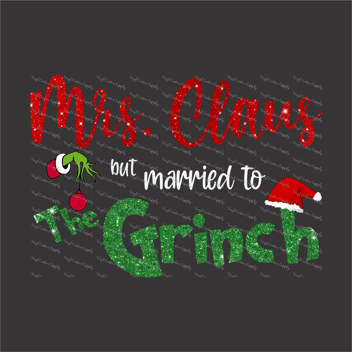 Mrs Claus But Married To The Greenguy White Wording – VCS' DIY Shirts ...